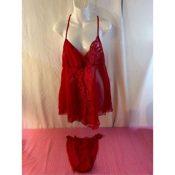 Victoria's Secret | Tops | Vs Victoria Secretgold Label Red Lace Sexy ...